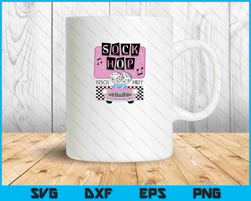 50s Sock Hop Dance Retro 1950s Party Doo Wop Rockabilly Pink SVG PNG ...