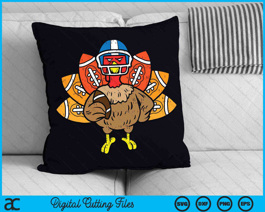 American Football Player Turkey Thanksgiving Day SVG Cutting Files ...