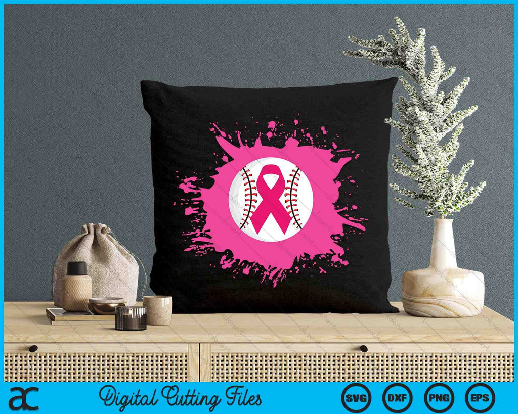 Baseball Pink Ribbon Breast Cancer Awareness SVG Digital Cutting Files ...
