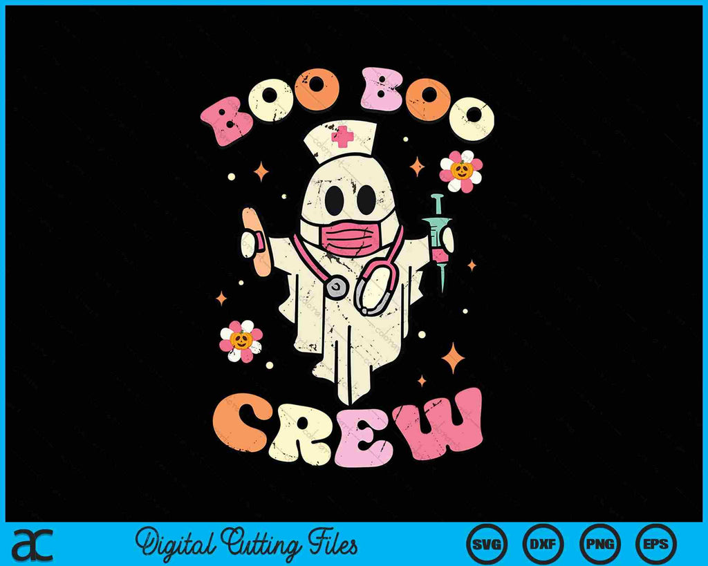 Boo Boo Crew Halloween Ghost Nurse SVG PNG Digital Printable Files ...