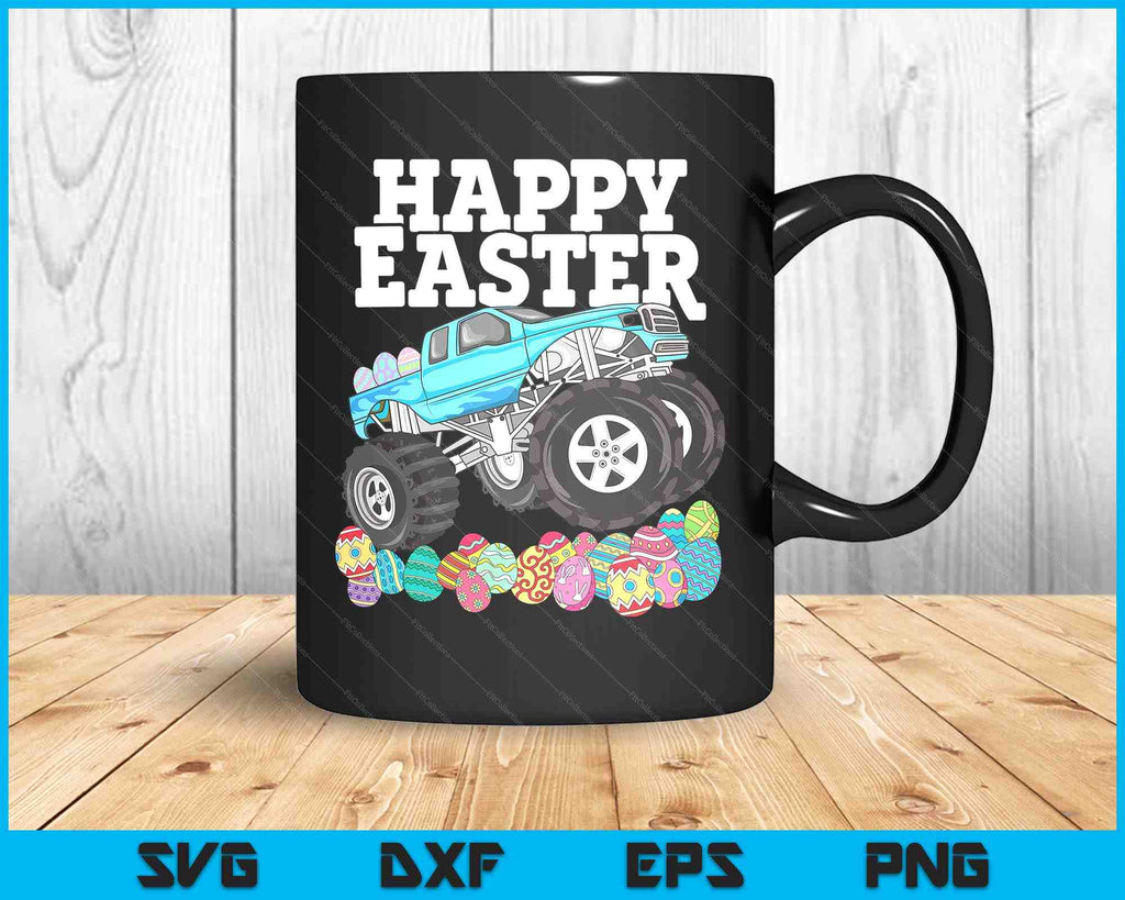 Boys Happy Easter Monster Truck Easter Eggs SVG PNG Digital Files ...