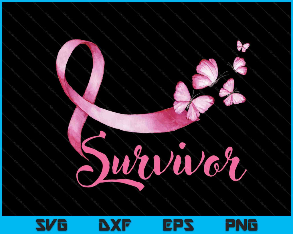 Breast Cancer Awareness Pink Ribbon Survivor SVG PNG Cutting Files ...