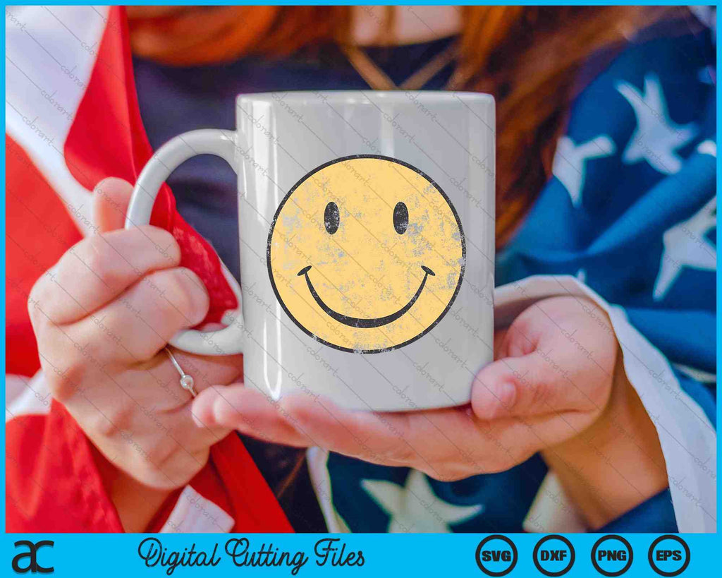 Happy Face Retro 70's 80's SVG PNG Cutting Printable Files – creativeusarts