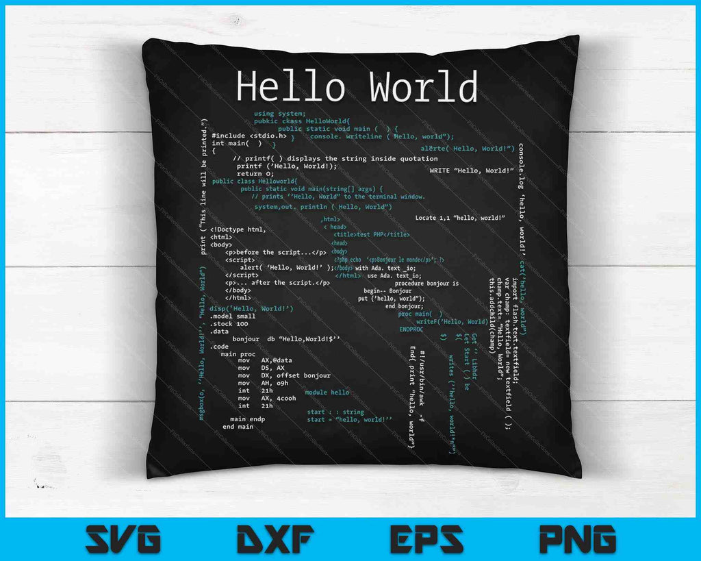 Hello World Coding Computer Programming Languages Svg Cutting Files