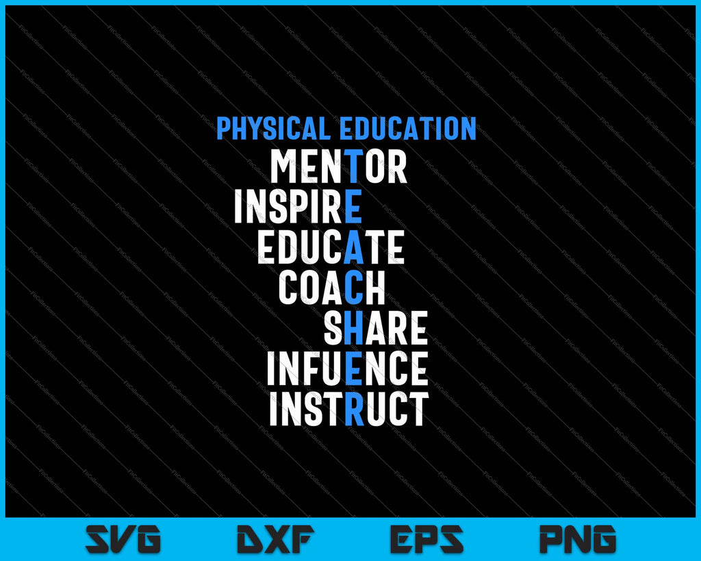 PE Physical Education Teacher Teach SVG PNG Cutting Printable Files ...