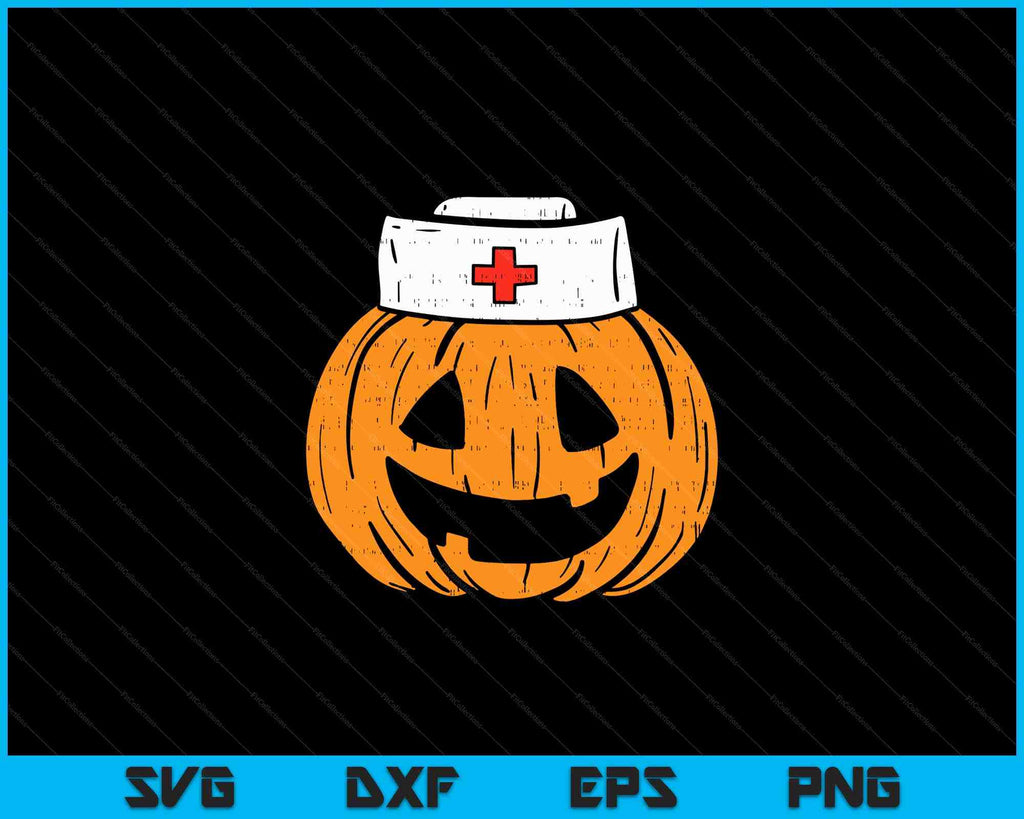 Pumpkin Nurse Scary Halloween Costume RN CNA ICU SVG Cutting Files ...