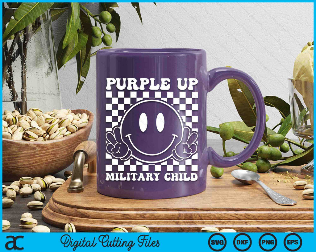 Purple Up For Military Child Groovy Military Child Month SVG PNG Files ...
