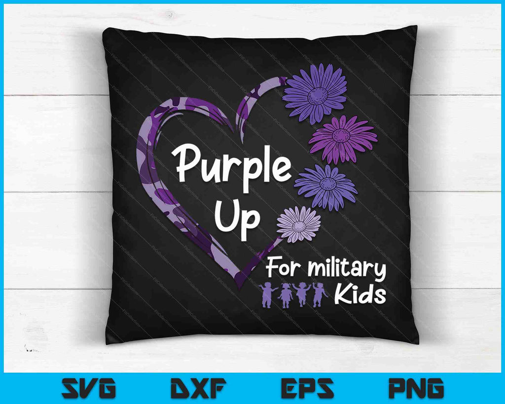 Purple Up For Military Kids Sunflower Military Child Month SVG Files ...