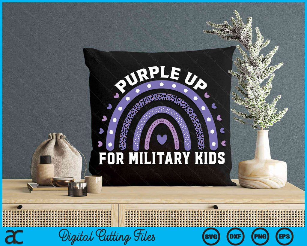 Purple Up For Military Kids Rainbow Military Child Month SVG PNG Files ...