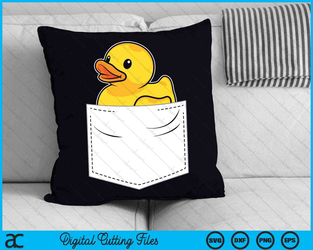 Rubber Duck In Pocket Rubber Duckie Svg Png Digital Cutting Files Creativeusarts
