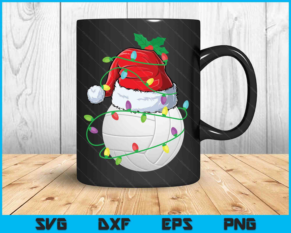 Santa Sports Design For Men Boys Christmas Volleyball Player SVG Files ...