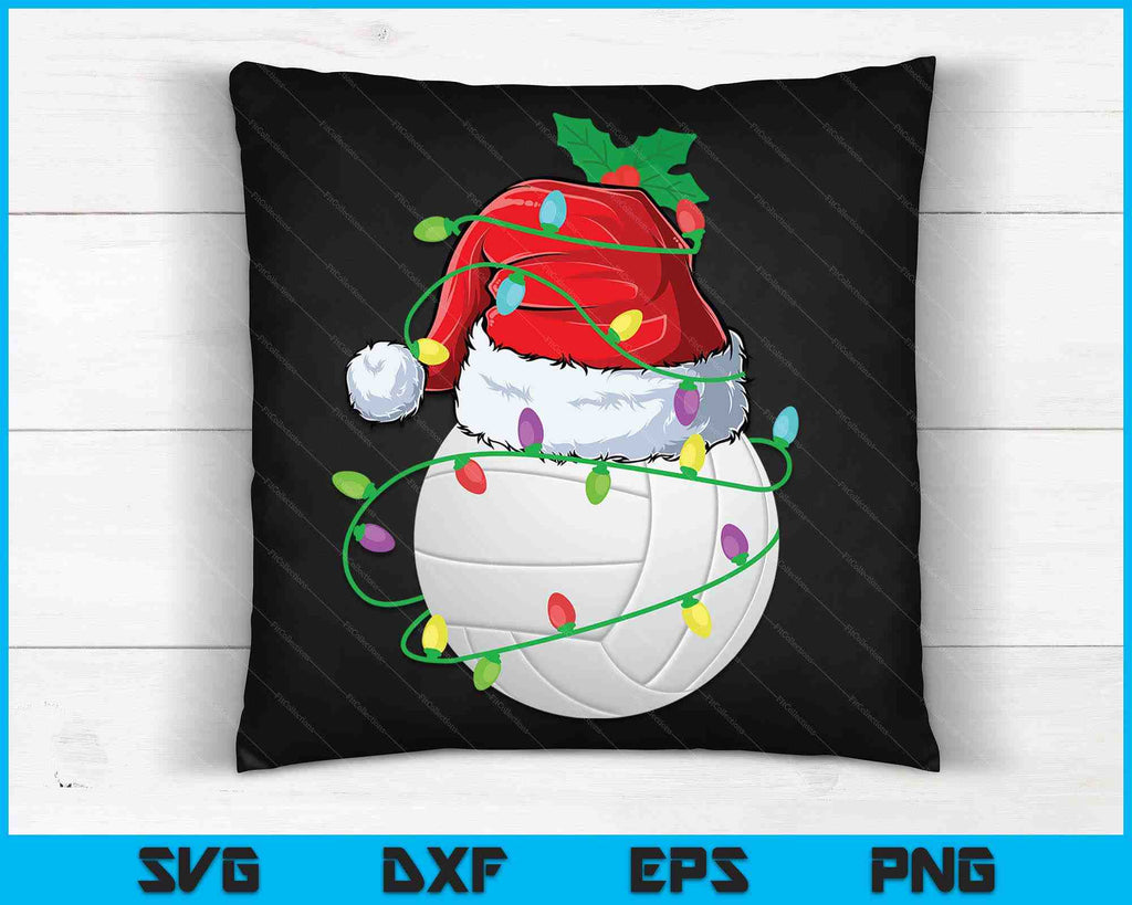 Santa Sports Design For Men Boys Christmas Volleyball Player SVG Files ...