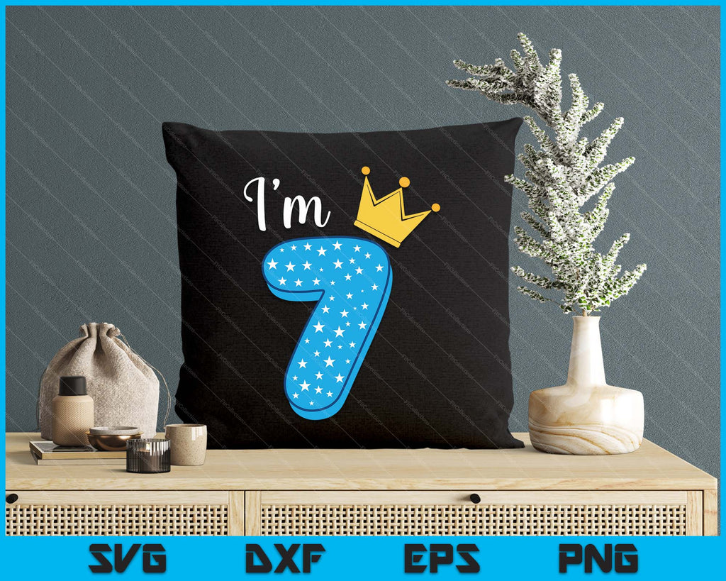 Seven Year Old Birthday Boy Kid 7th Birthday SVG PNG Cutting Files ...