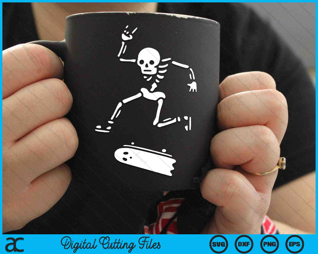 Skateboarding Skeleton Halloween Costume SVG Digital Cutting Files ...