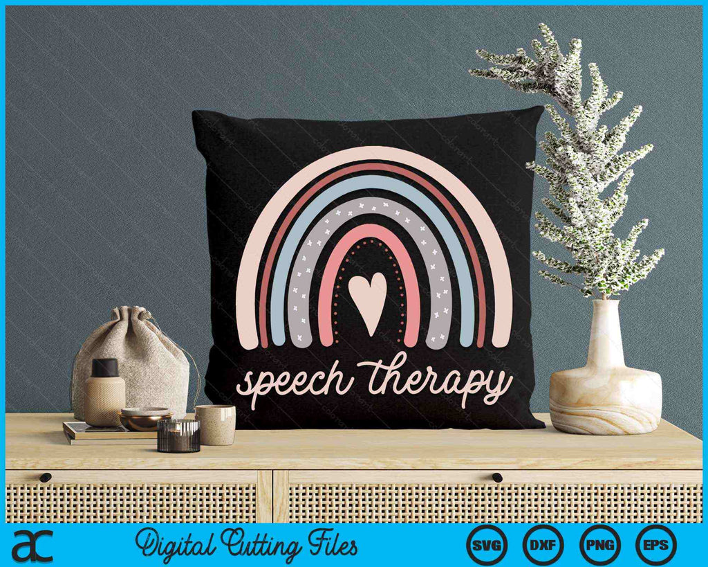 Speech Therapy Speech Language Pathologist SLP Boho Rainbow SVG Files ...