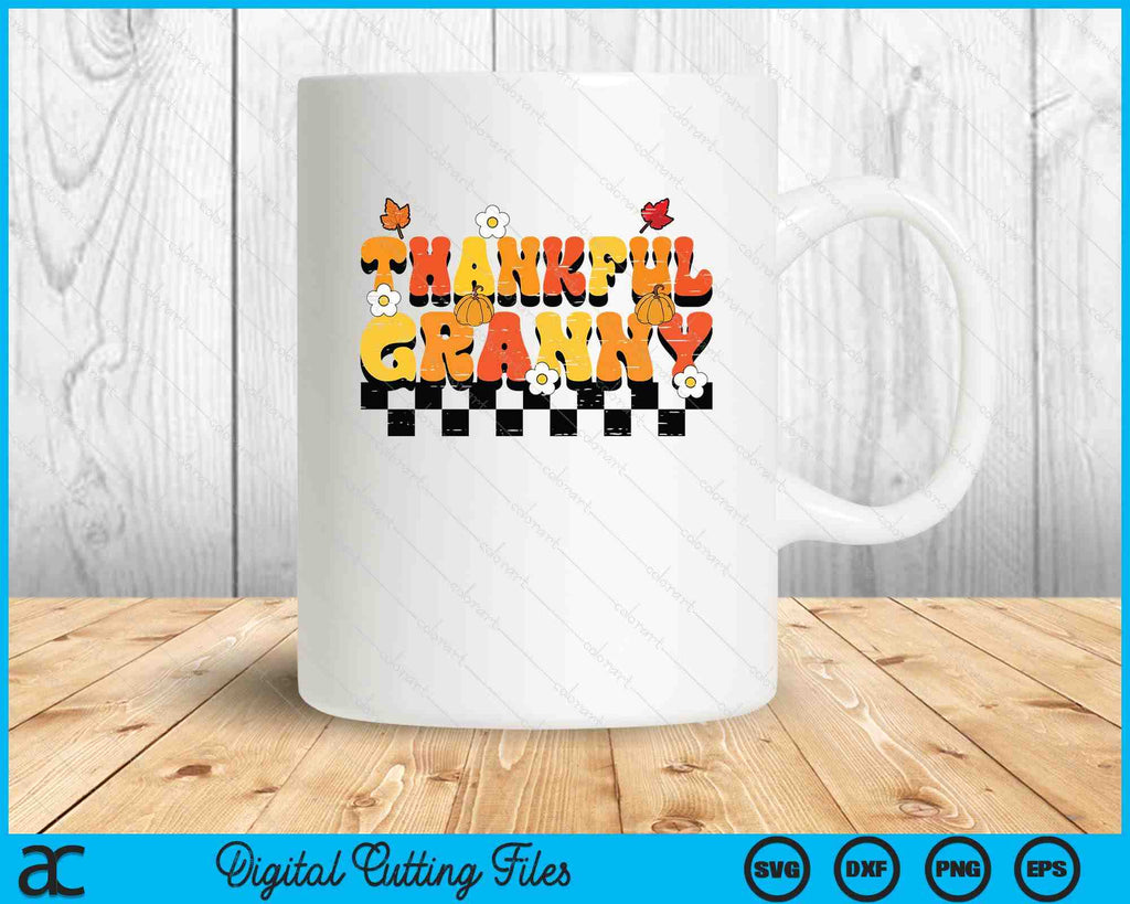 Thankful Granny Retro Groovy Thanksgiving Fall SVG PNG Digital Files ...