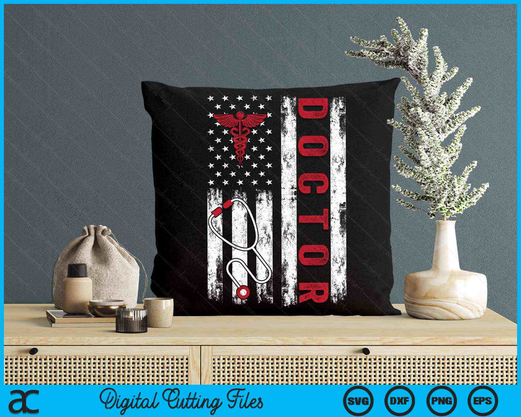 Usa Flag Patriotic Doctor American Flag SVG PNG Digital Cutting Files – creativeusarts