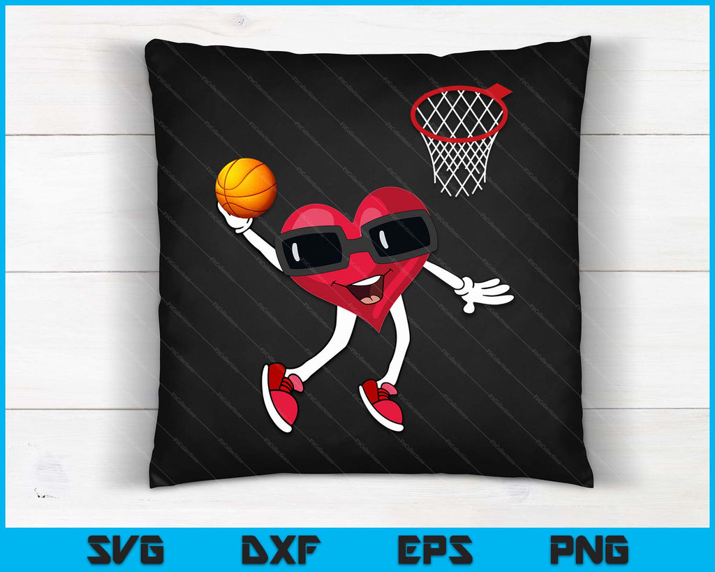 Valentines Day Heart Dunking Basketball Boys Girls SVG Printable Files ...