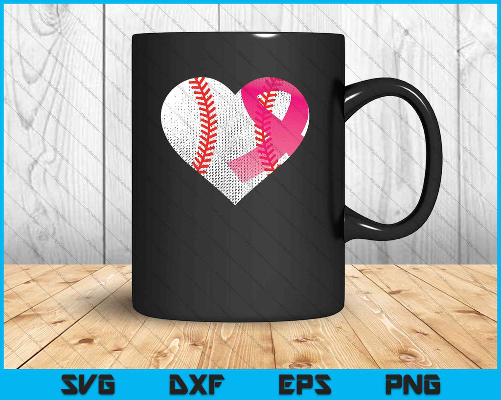 Baseball Pink Ribbon Breast Cancer Awareness SVG PNG Files – creativeusarts