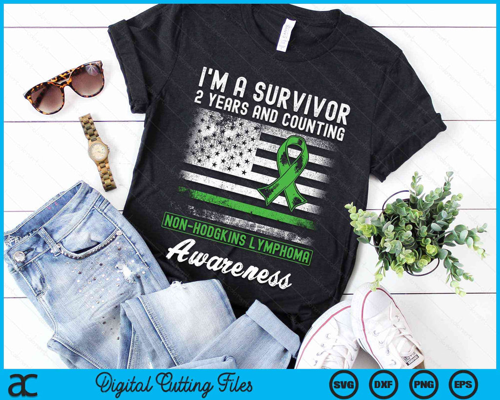 2 Years Cancer Free Non Hodgkins Lymphoma Survivor USA Flag SVG Files ...