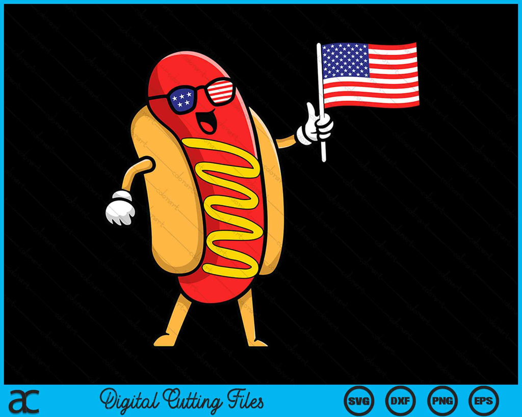 4th of July Hot Dog Hotdog SVG PNG Digital Cutting File – creativeusarts