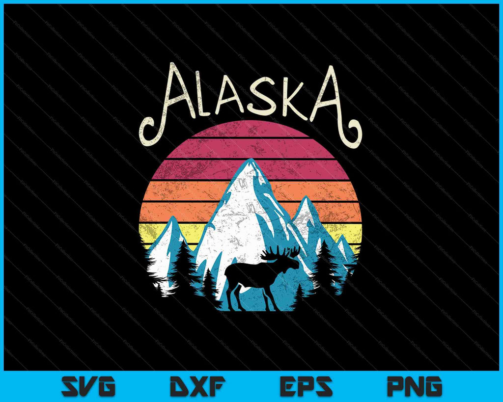 AK Juneau Mountains Wildlife Moose SVG PNG Cutting Printable Files ...