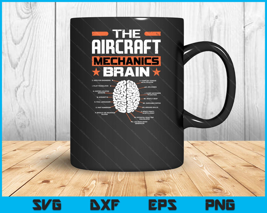 Aircraft Mechanics Brain Aviation Funny Aircraft Mechanic SVG PNG File ...