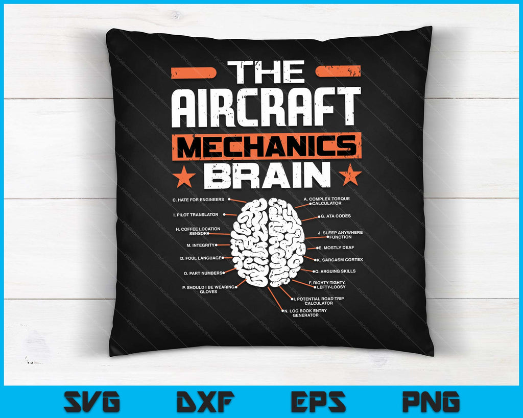 Aircraft Mechanics Brain Aviation Funny Aircraft Mechanic SVG PNG File ...