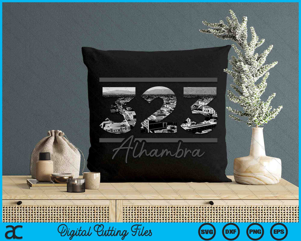 Alhambra 323 Area Code Skyline California Vintage SVG Cutting Files ...