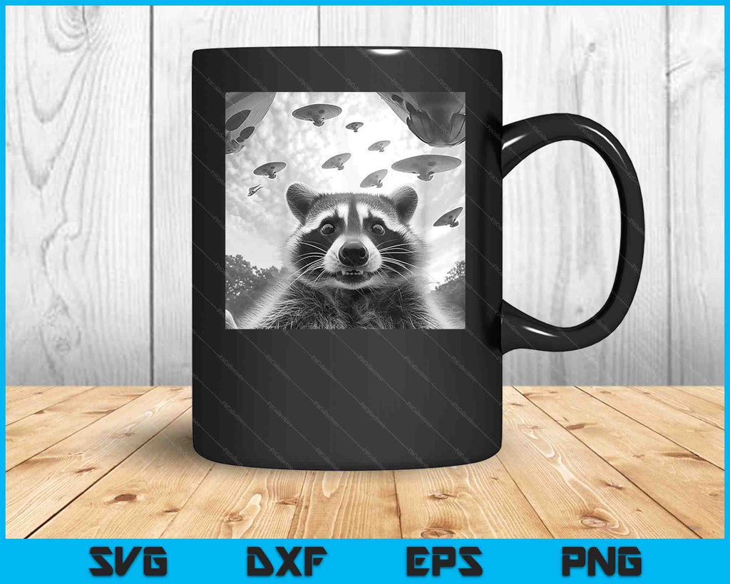 Alien UFO Funny Raccoon SVG PNG Digital Cutting Files – creativeusarts