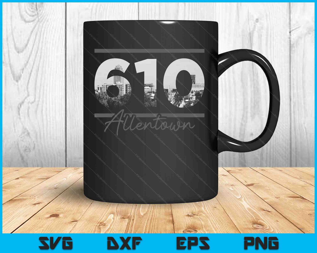 Allentown 610 Area Code Skyline Pennsylvania Vintage SVG PNG Files ...