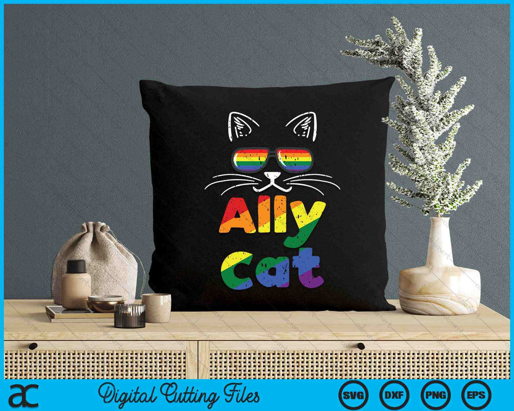Ally Cat Pride Month Straight Ally Gay LGBTQ LGBT Women SVG PNG Files ...