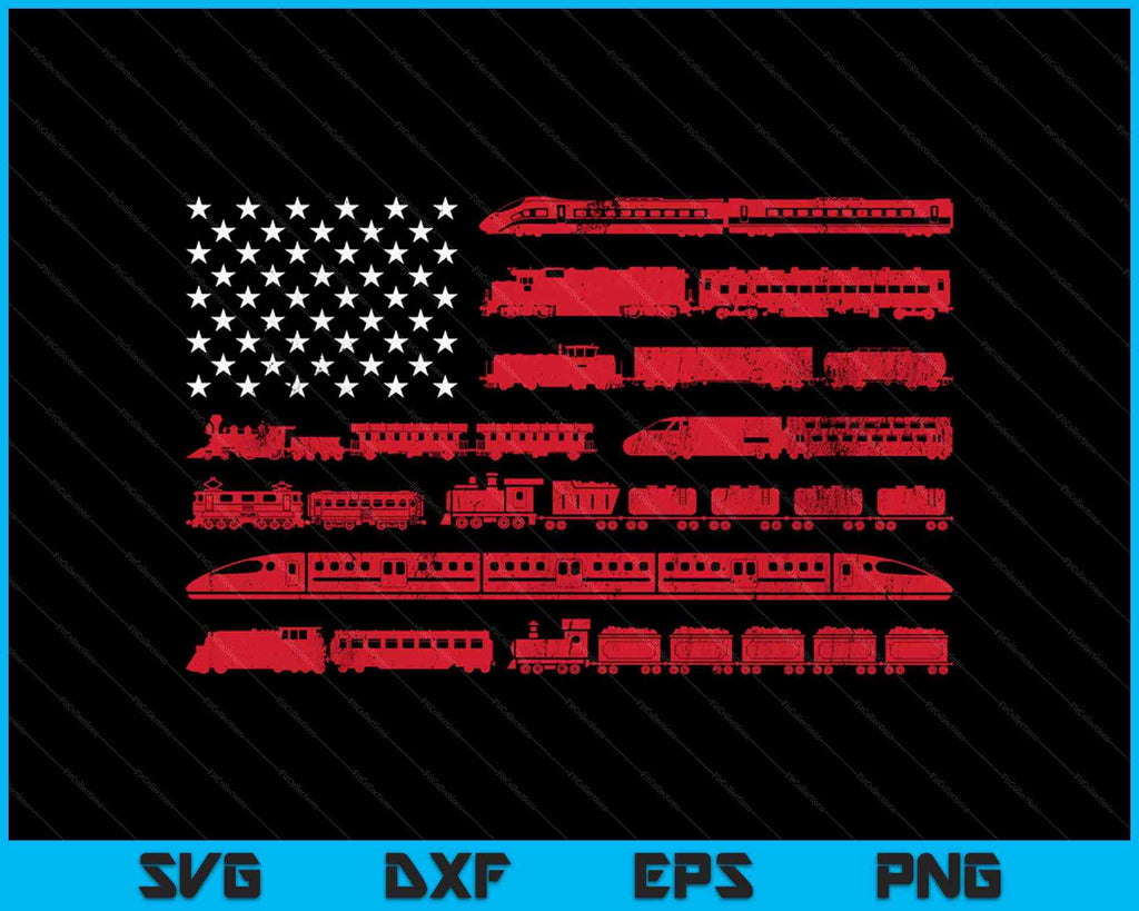 American Flag Railroad Train Conductor SVG PNG Files – creativeusarts