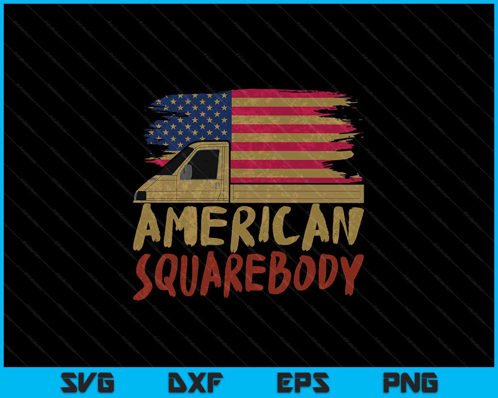 American Flag Square Body SVG PNG Cutting Printable Files – creativeusarts