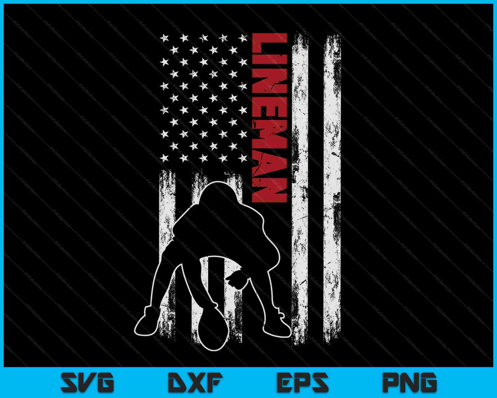 American Football Lineman Offensive Player SVG PNG Cutting Files ...