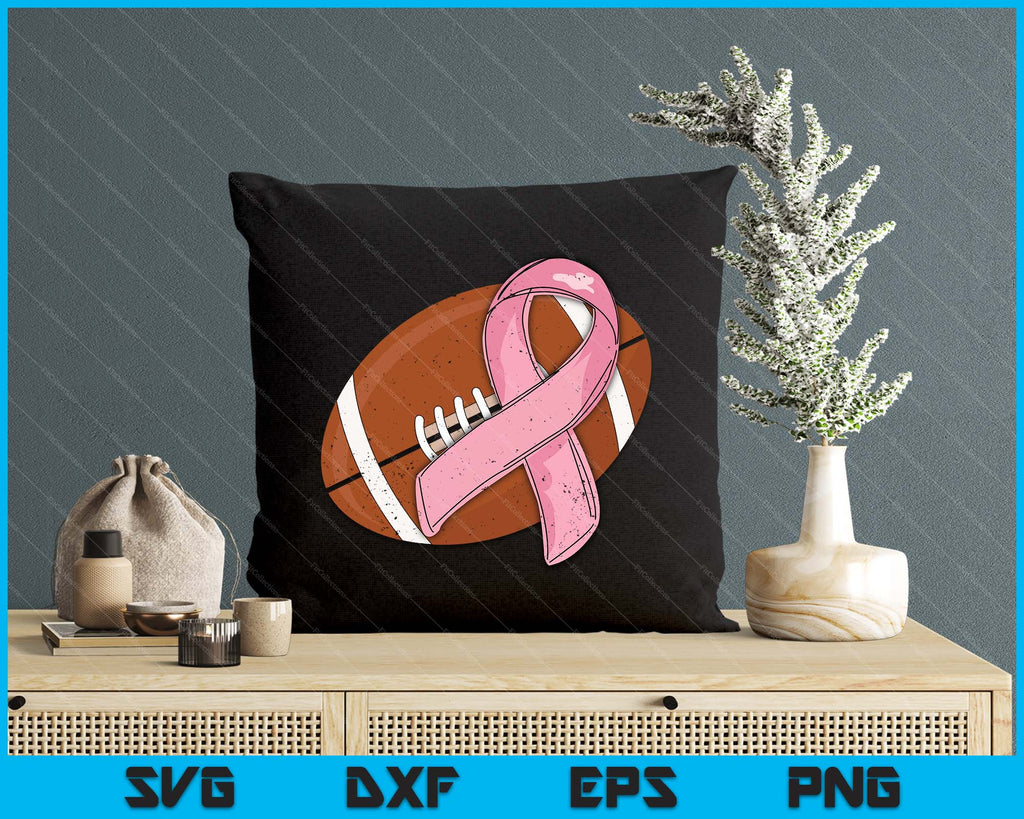 American Football Pink Ribbon Breast Cancer Awareness Sport SVG Files ...
