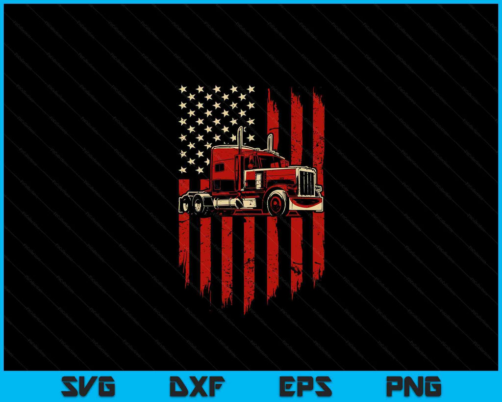 American Trucker Semi Truck Driver Trucking Big Rig SVG PNG Files ...
