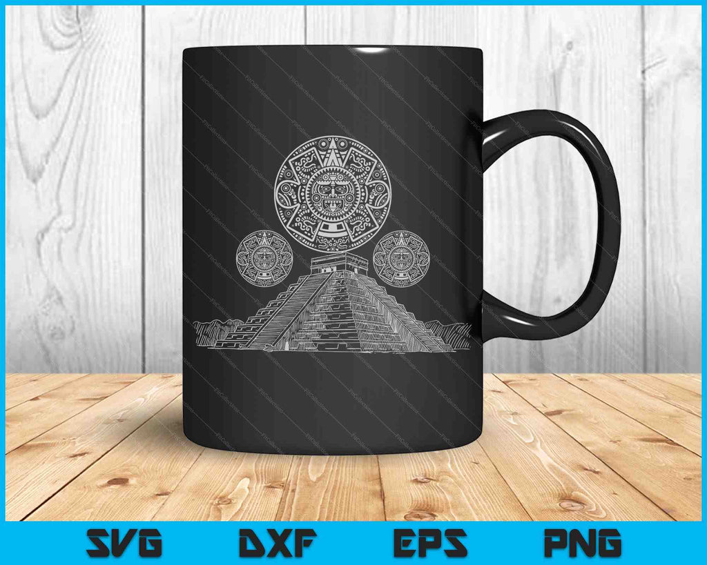 Ancient Sacred Mayan Aztec Calendar Pyramid Geometry SVG Cutting File ...