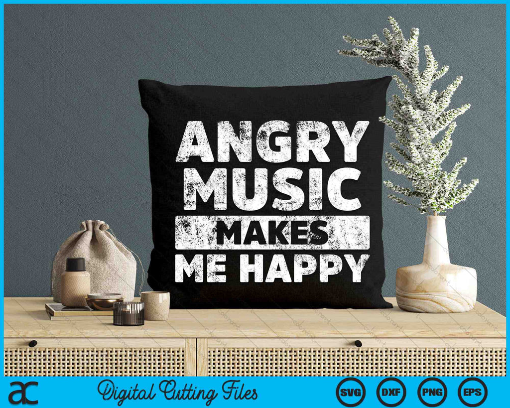 Angry Music Makes Me Happy Rockn Roll SVG PNG Digital Printable Files ...