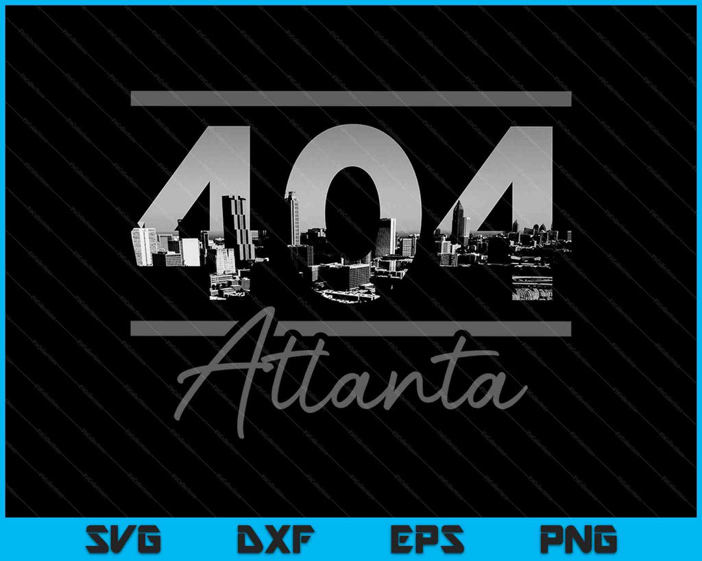 Atlanta 404 Area Code Skyline Georgia Vintage SVG PNG Files ...