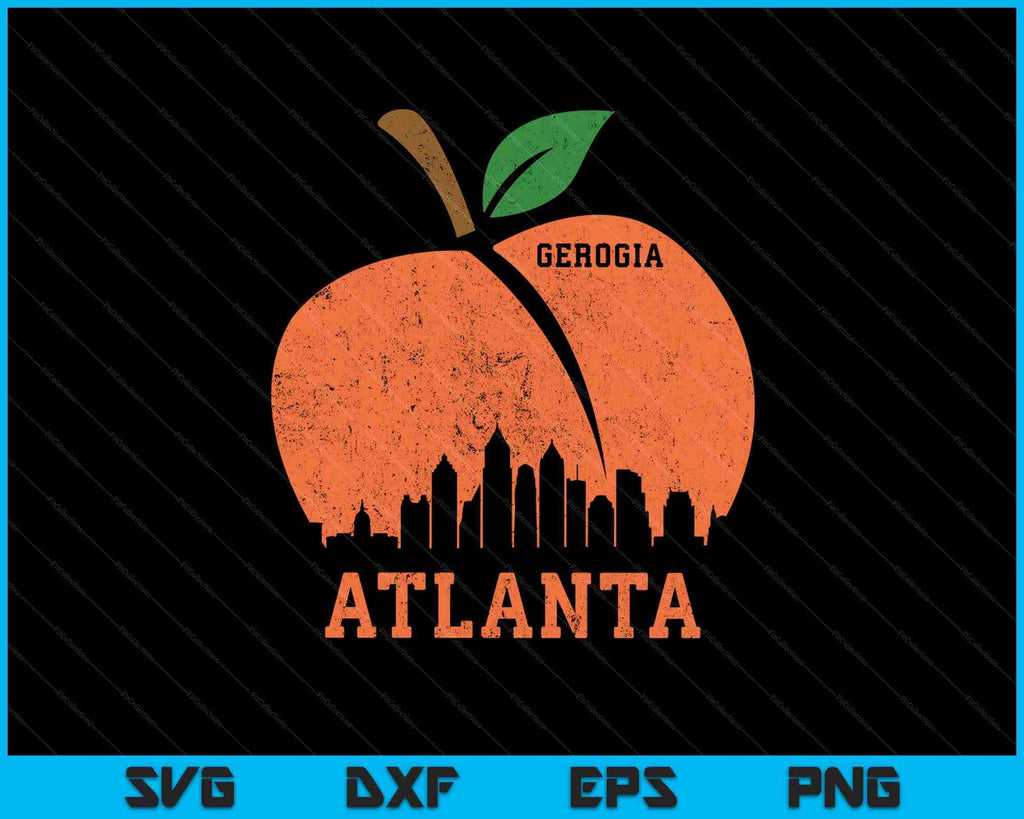 Atlanta Georgia Peach Skyline SVG PNG Cutting Printable Files ...