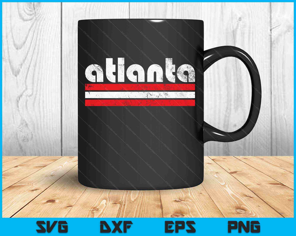 Atlanta Georgia Three Stripe Vintage Weathered SVG PNG Files ...