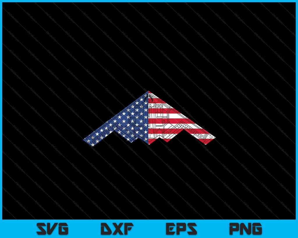 B-2 Bomber Stealth Aircraft Schematic American Flag B2 SVG PNG Files ...