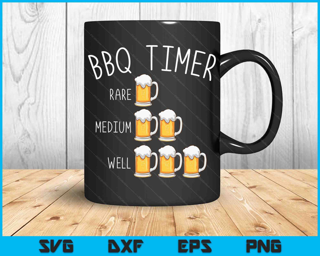 BBQ Timer Beer Drinking Funny Grilling SVG PNG Digital Cutting Files ...