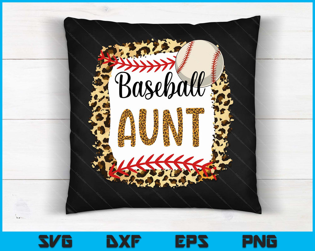 Baseball Aunt Leopard Baseball Aunt For Mother's Day SVG Cutting Files ...