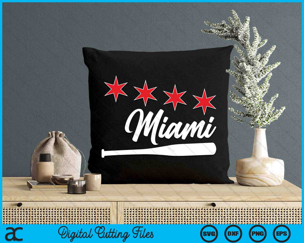 Baseball Miami Lover Cute Miami Baseball Bat American SVG PNG Files ...