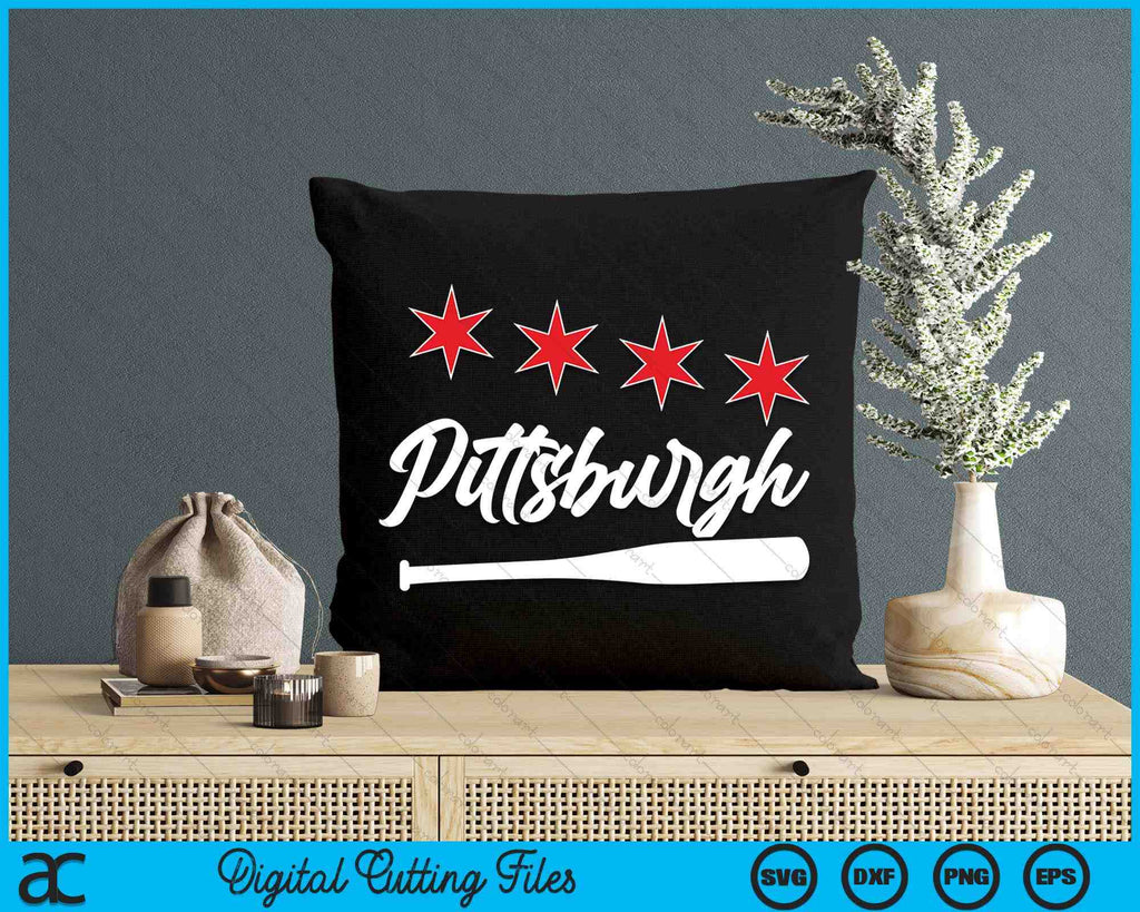 Pittsburgh Lover Cute Pittsburgh Baseball Bat American SVG PNG Files ...