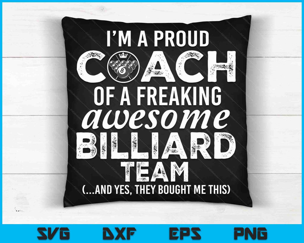 Biljart Coach grappig dank u waardering cadeau SVG snijden-bestanden ...