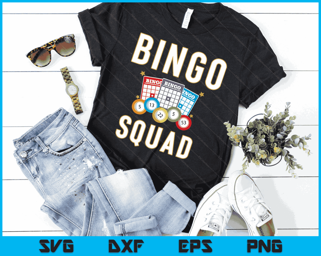 Bingo Squad Bingo Card Player Gift SVG PNG Digital Cutting Files ...