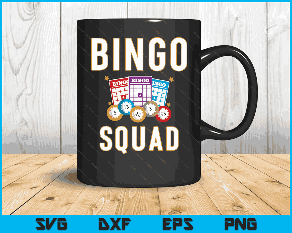 Bingo Squad Bingo Card Player Gift SVG PNG Digital Cutting Files ...